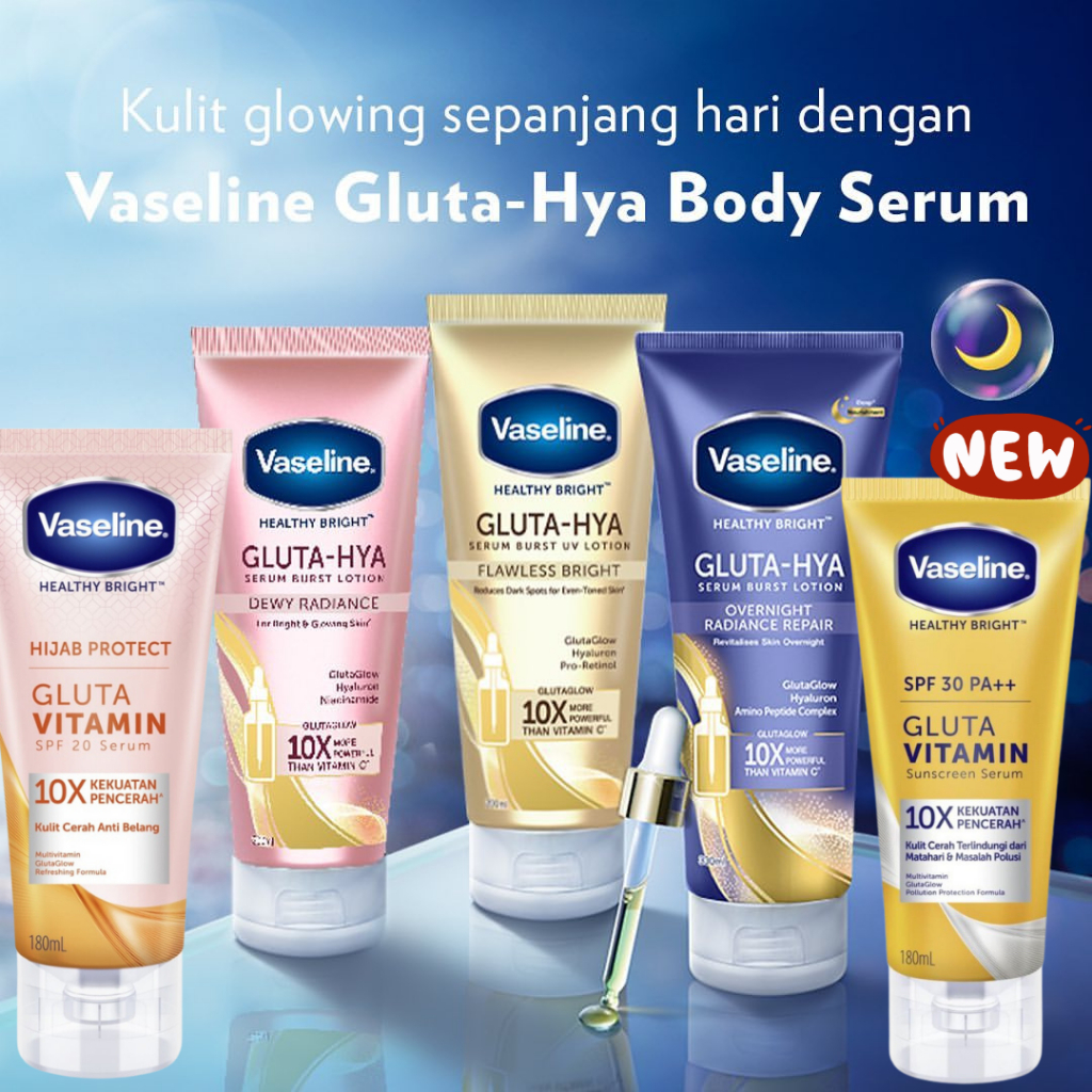 Jual Vaseline Gluta Hyaluron Niacinamide Serum UV Lotion Flawless ...