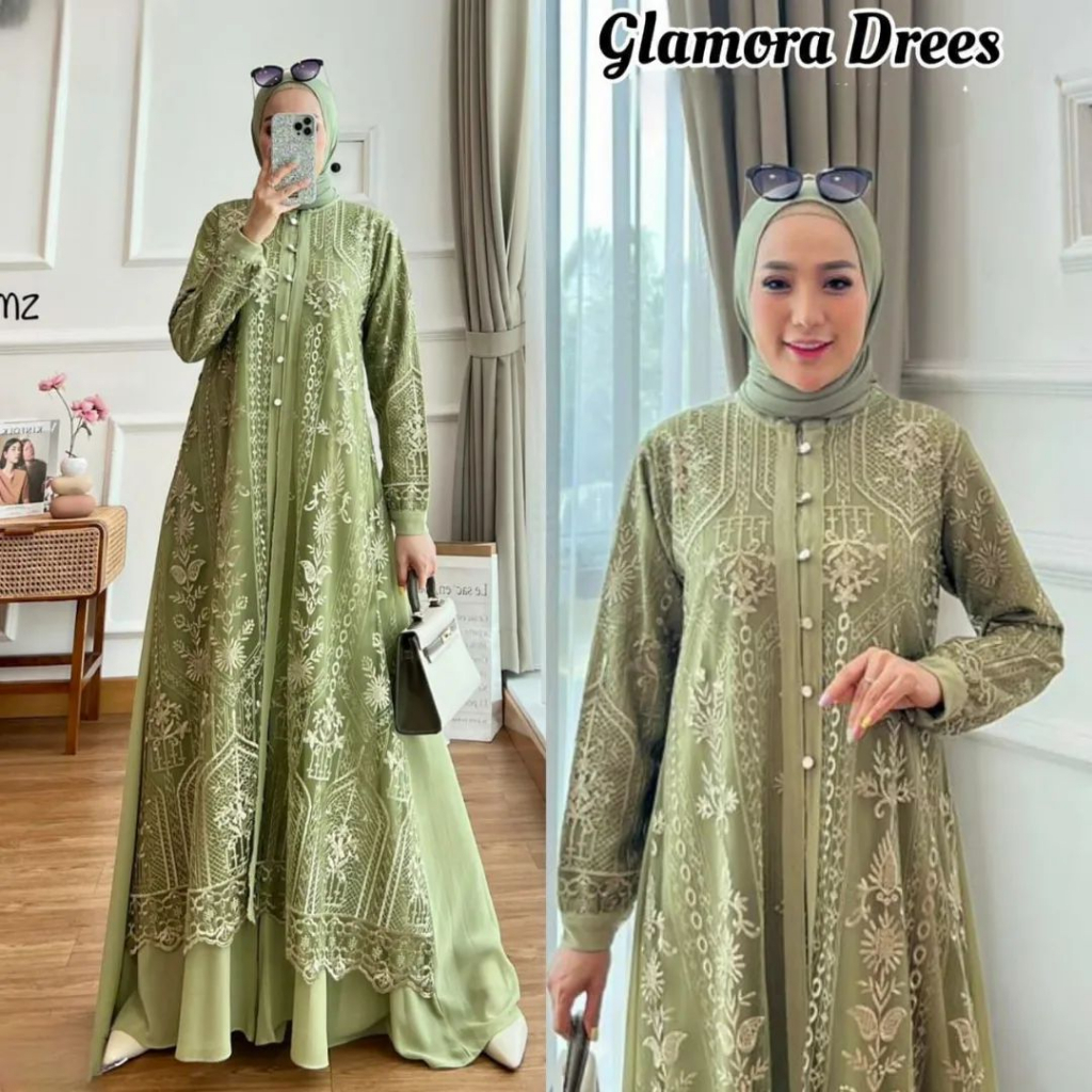 Jual Glamora Dress / New Brukat / Gamis Muslim / Glamora Dress Maxy ...