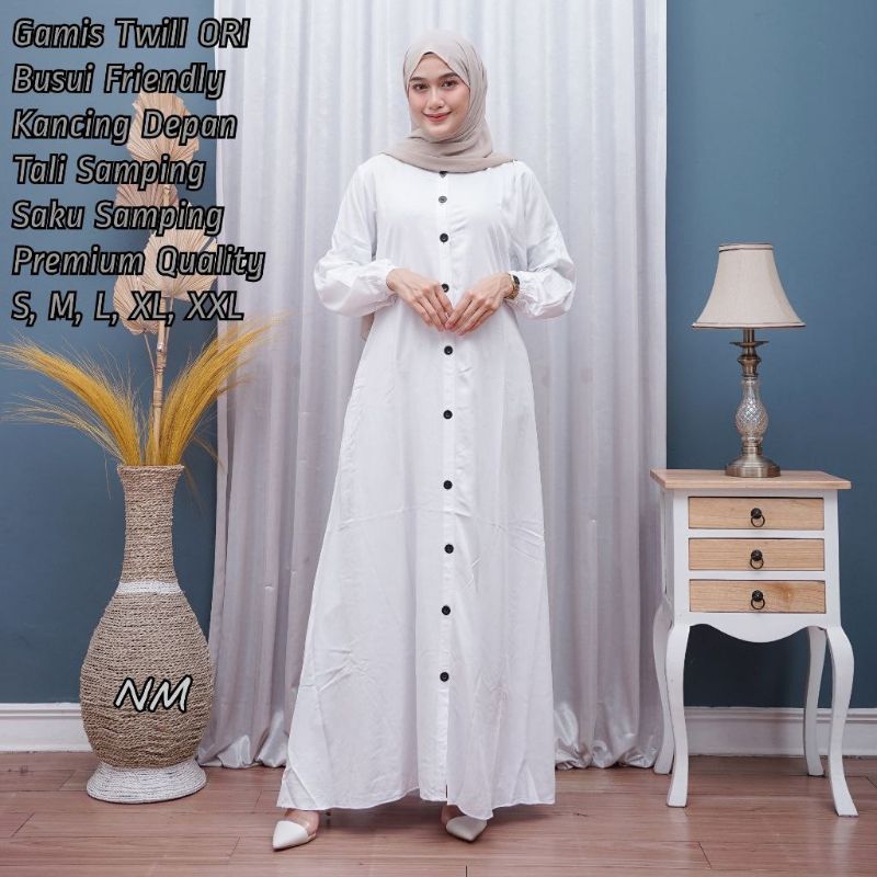 Jual ( PROMO ) HOME DRESS -- DRESS PUTIH TWILL DRESS/GAMIS PUTIH TWILL ...