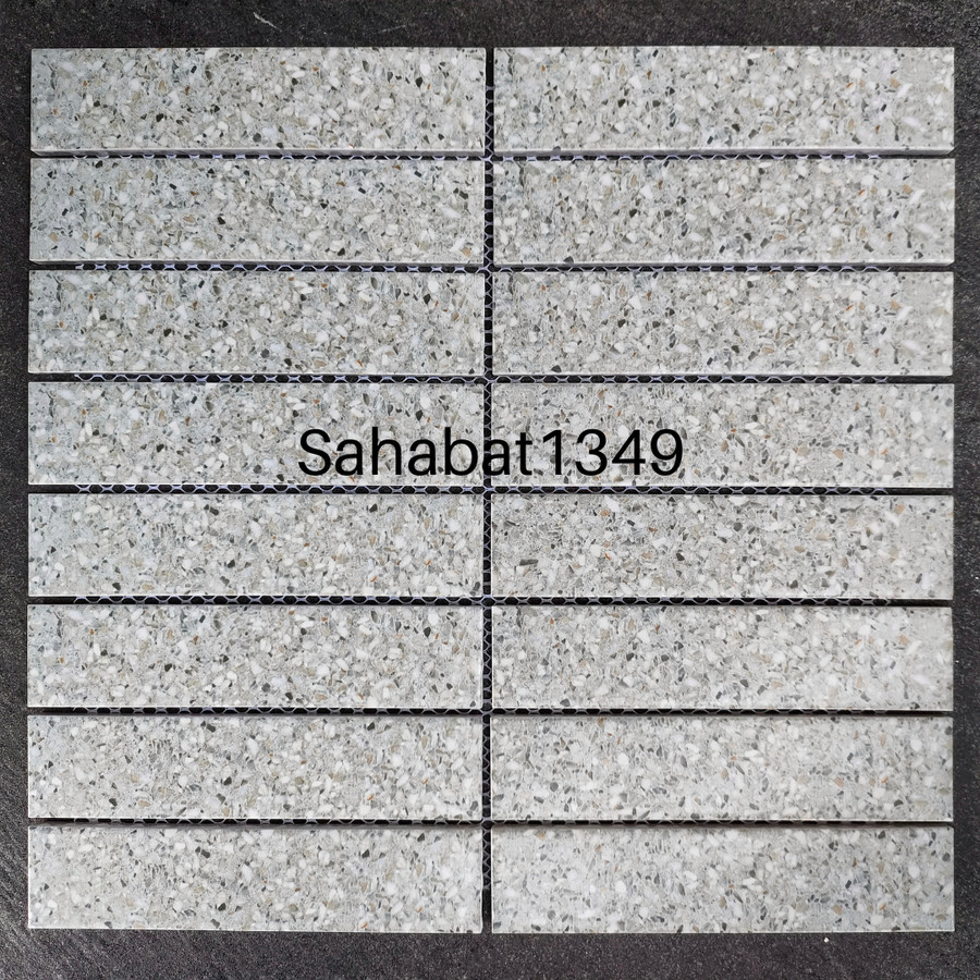 Jual Mosaic Dinding Dapur Singres Type STONE STRIPE Grey | Shopee Indonesia