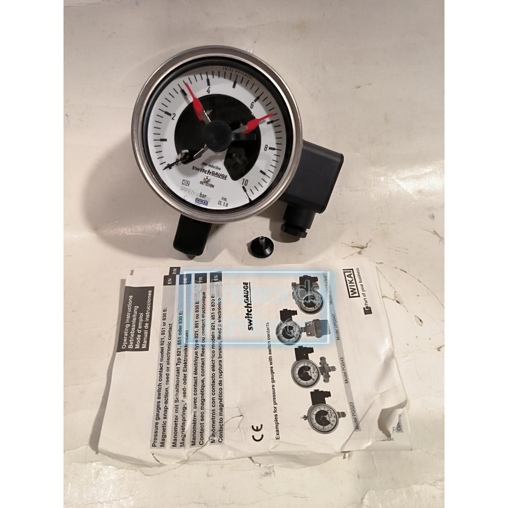 Jual PRESSURE GAUGE WIKA ELECTRIC CONTACT 4" x 0 - 10 BAR PGS23.100 | Shopee Indonesia