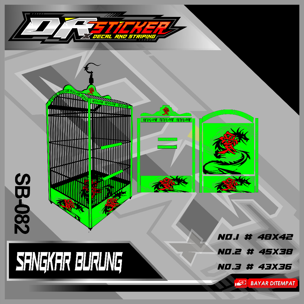 Jual Stiker Sangkar Kotak Viral Sangkar Burung Dragon Naga - Sticker ...