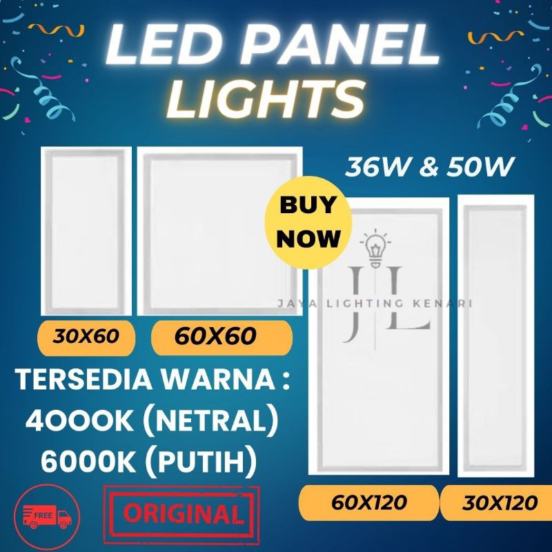 Jual LAMPU PANEL LED 30X120CM 50W DOWNLIGHT CILING PANEL 30X120 INBOW ...