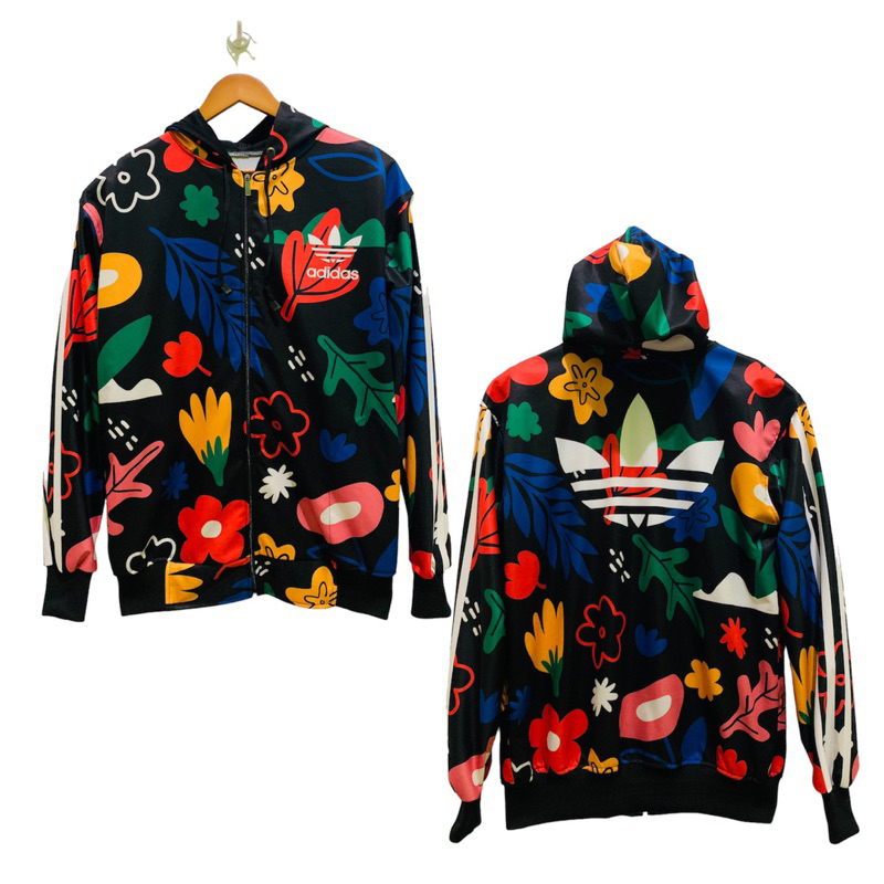 Jual JAKET RUNNING ADIDAS TRACKTOP JAKET MOTIF BUNGA JAKET FULL ...