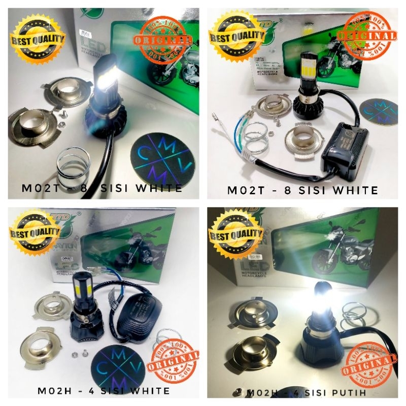 Jual [[SUPER TERANG]] LAMPU LED MOTOR RTD M02T 8 SISI 35watt / M02H 4 ...