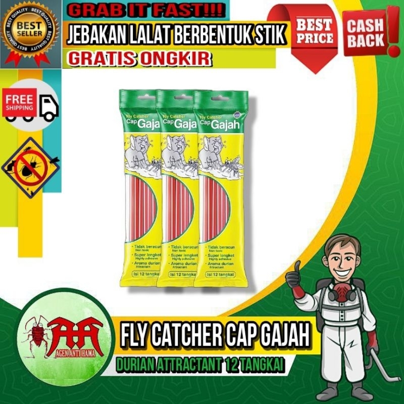 Jual FLY CATCHER CAP GAJAH | Trap Berbentuk Stik Lem Jebakan Lalat dan ...