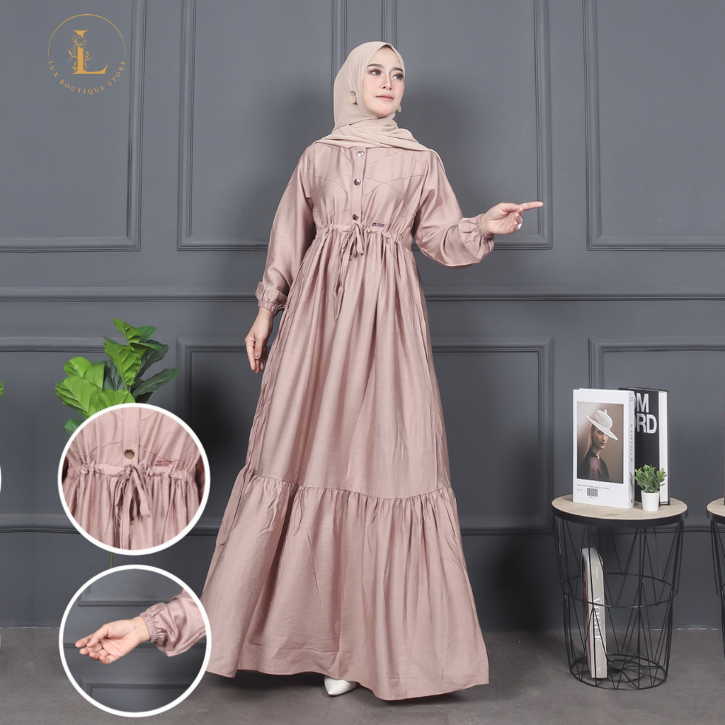 Jual Kayla Dress - Gamis Wanita Polos Terbaru - Gamis muslim busui ...