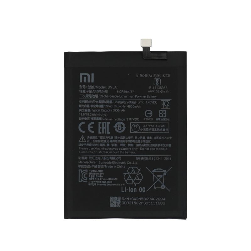 Jual Baterai Batre Xiaomi BN5A Original HP Xiaomi Redmi Note 10 5G ...