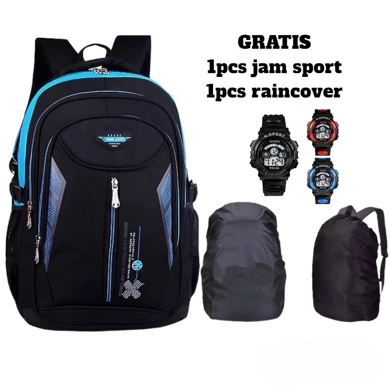 Jual TAS RANSEL DSHILANG 3IN1JAM+ RAINCOVER RANSEL ANAK SEKOLAH SD,SMP | Shopee Indonesia