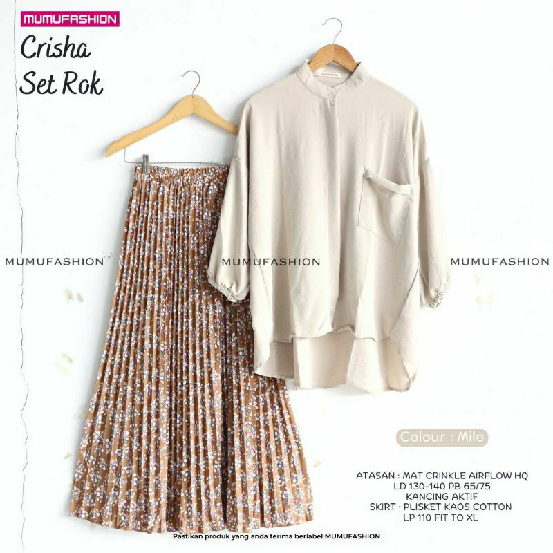 Jual MUMU - CRISHA SET SETELAN ROK CRINKLE PREMIUM KEKINIAN JUMBO BY MUMUFASHION SOLO | Shopee ...