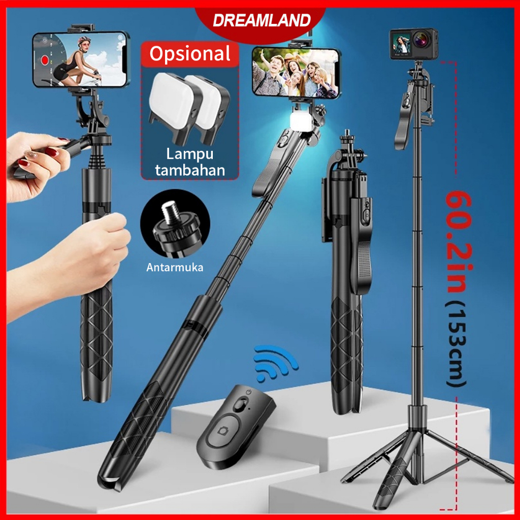 Jual L16 Tongsis Tripod Bluetooth Selfie Stick Remote Tripod Kamera ...