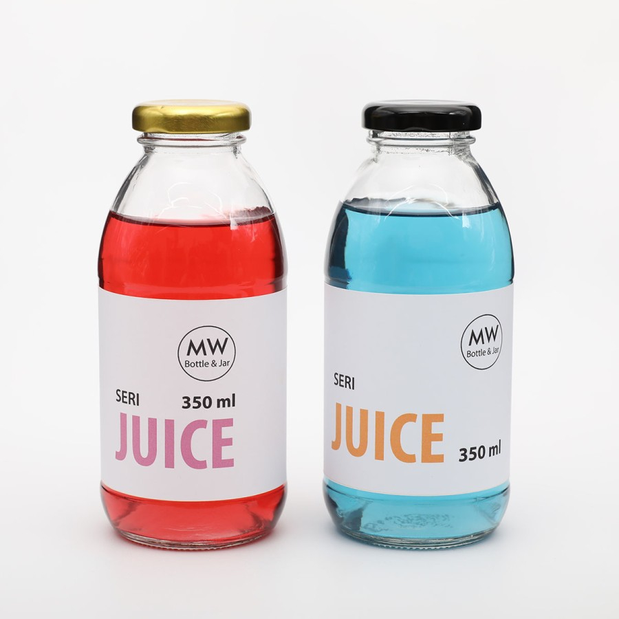 Jual Botol kaca bulat bening seri HAWAII 350ml tin lid MW JAR Tutup ...