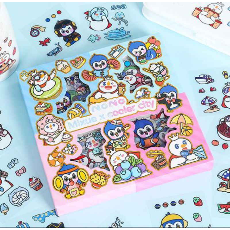 Jual Sticker Nono Mixue Cooler City / Stiker Nono Waterproof Isi 100 ...
