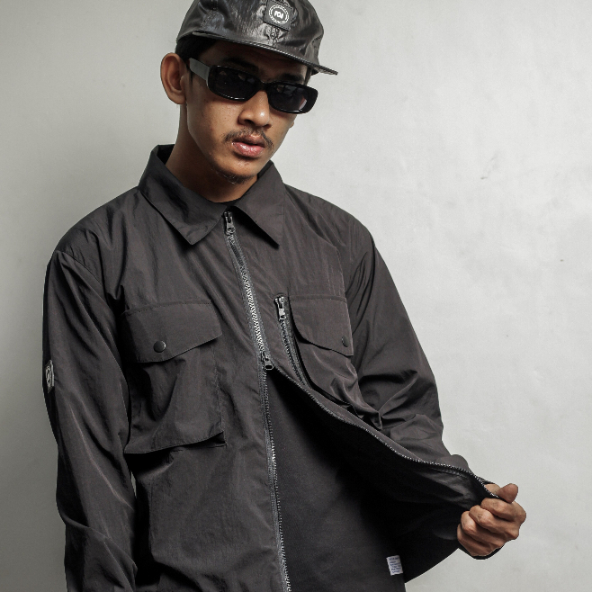 Jual Troublemaker - Overshirt Jacket - Buckingham Black | Shopee Indonesia
