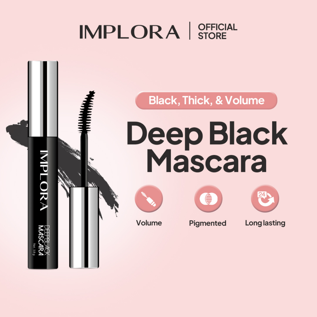 Jual Implora Deep Black Mascara | Maskara Long-lasting | Volume Eye ...