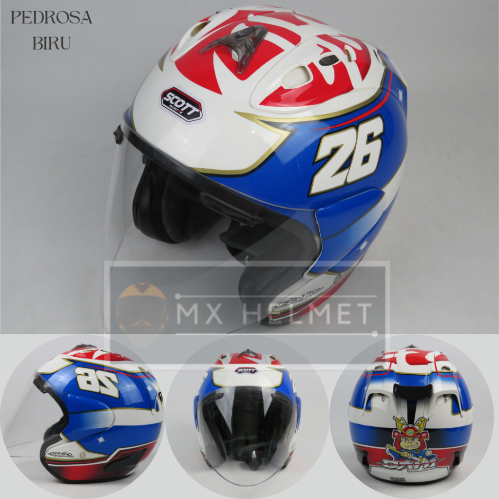 Jual Helm Scott Vzram / RAM 4/ R5 / AR*I Helm Half Face + Free stiker ...