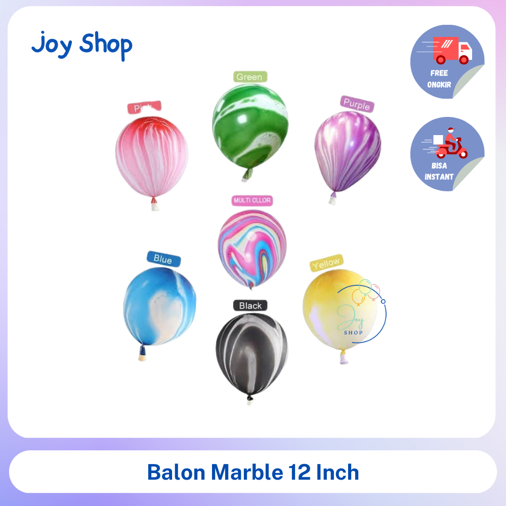 Jual Balon Latex Marble ukuran 12 inch 1 bungkus isi 100 packan ...