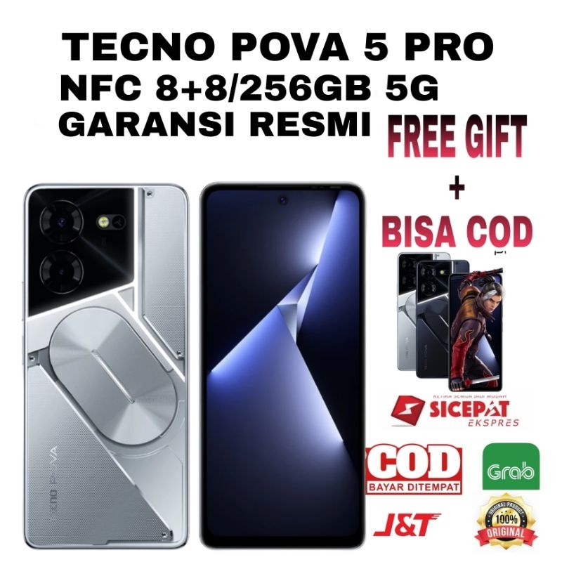 Jual Tecno Pova 5 Pro 8+8/256 GB NFC 5G Garansi Resmi | Shopee Indonesia