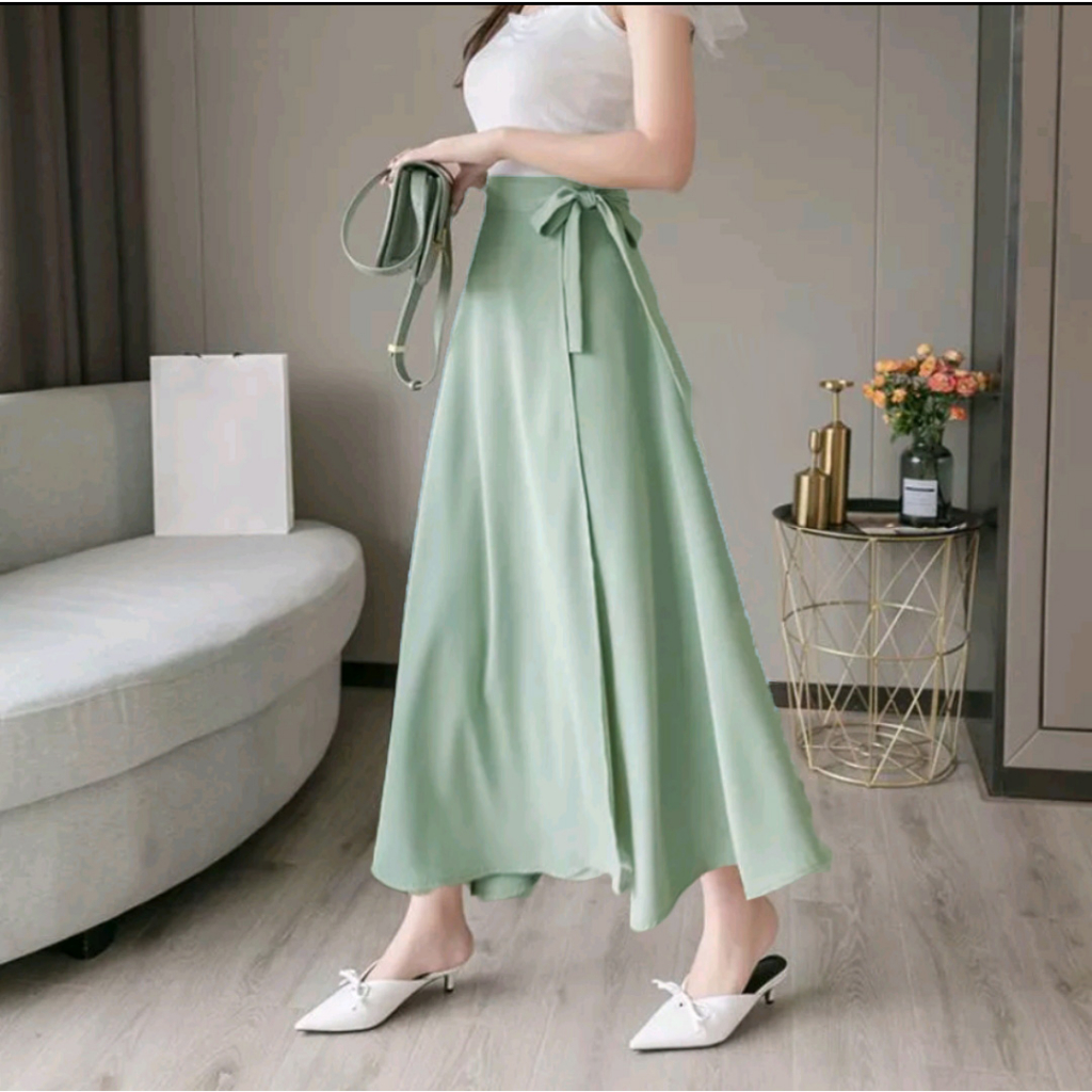 Jual Ro Lilit Rok Ikat Rok Wanita Rok Panjang Korea Style Satin Premium ...