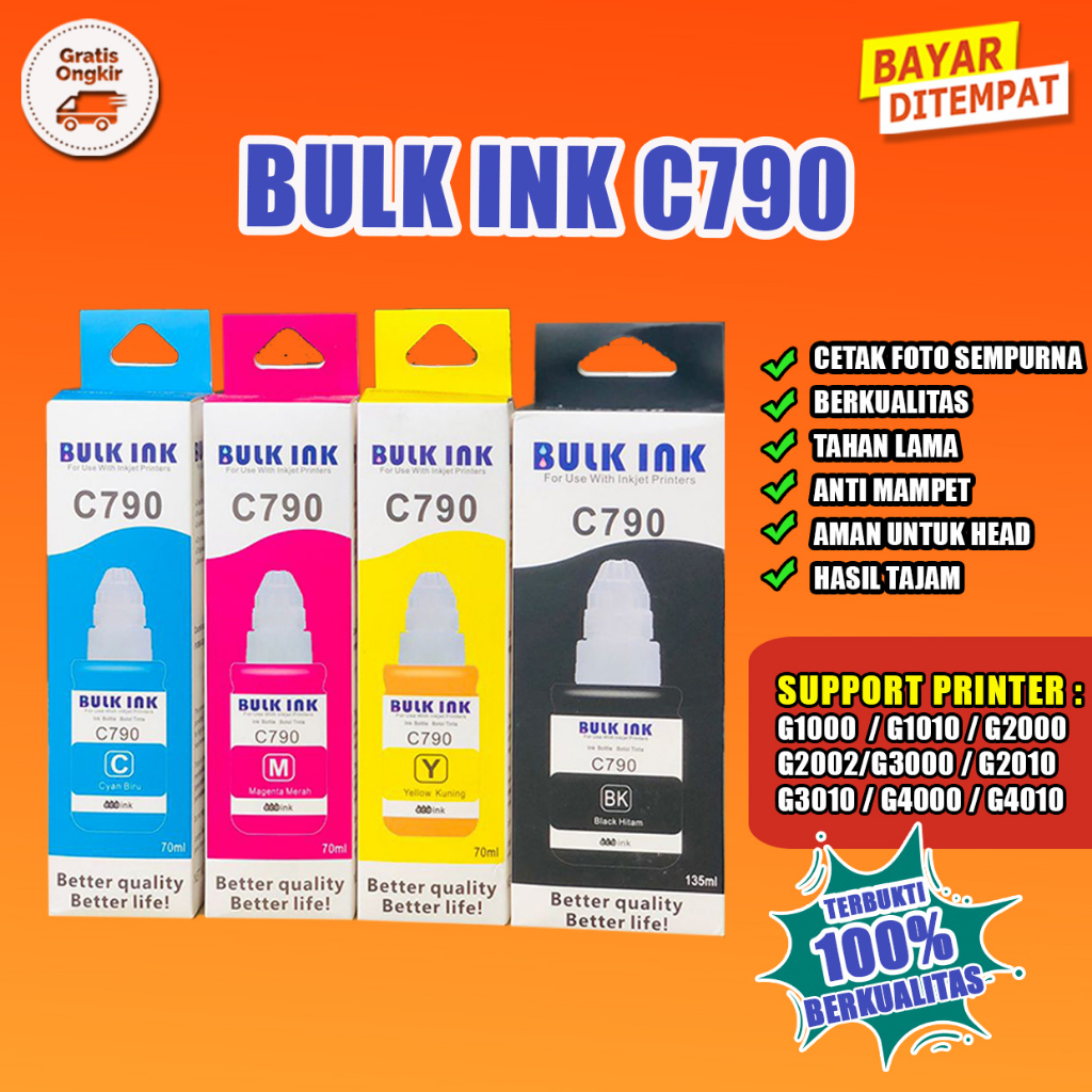 Jual BULK INK Tinta Canon GI-790 GI790 C790 1 SET Printer G1000 G1010 ...