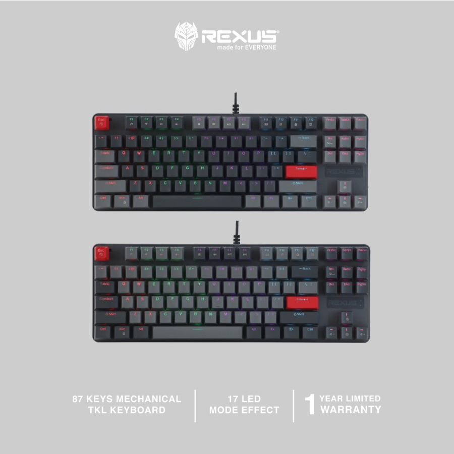 Jual Rexus Heroic KX4 / KX-4 TKL RGB Mechanical Gaming Keyboard ...