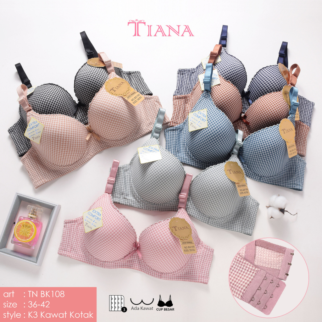Jual BH Tiana BK108 Uk 36-42 KAWAT Cup C Kait 3 Busa Sedang | Shopee ...