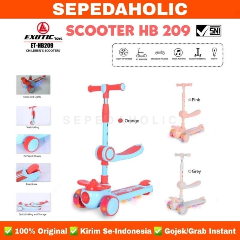 Jual Scooter Anak Exotic ET HB 209 Skuter 2 in 1 Roda Tiga Duduk ...