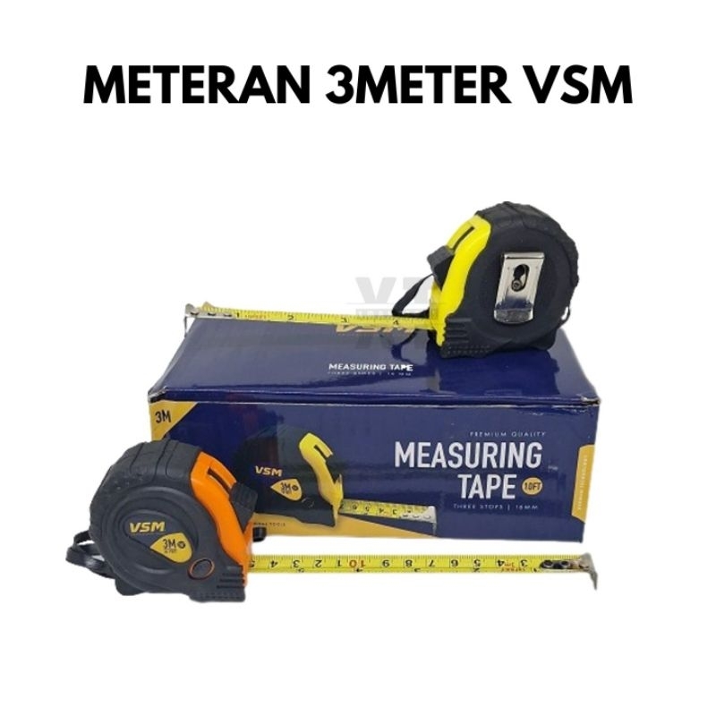 Jual Meteran 3 meter VSM - Meteran tukang lapis karet roll 3Meter ...
