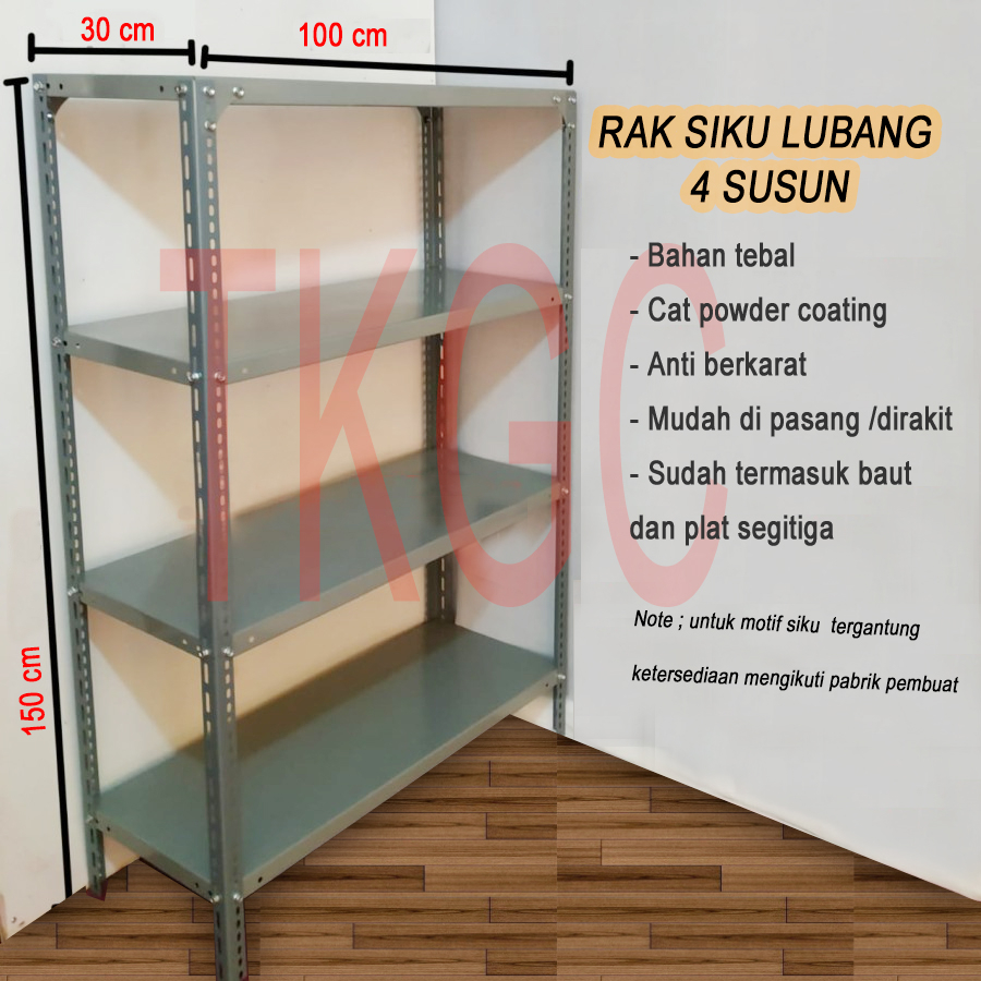 Jual Rak susun barang besi siku lubang 4 susun | Shopee Indonesia