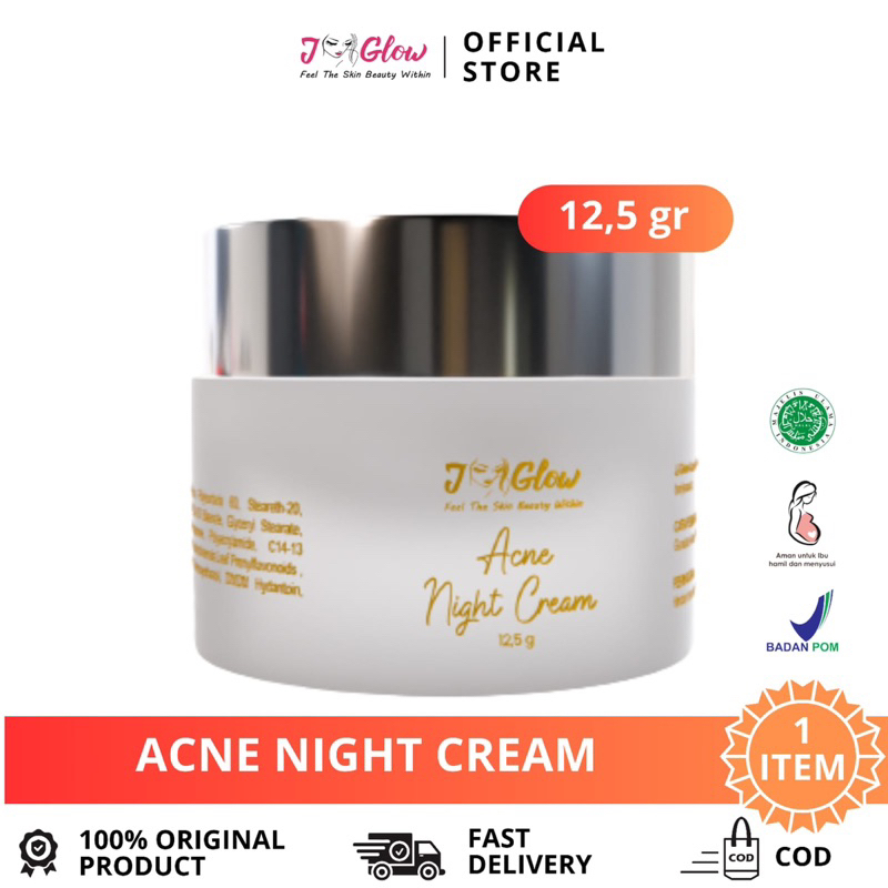 Jual Jglow Skincare Acne Night Cream/Cream Malam Acne 12,5g | Shopee ...