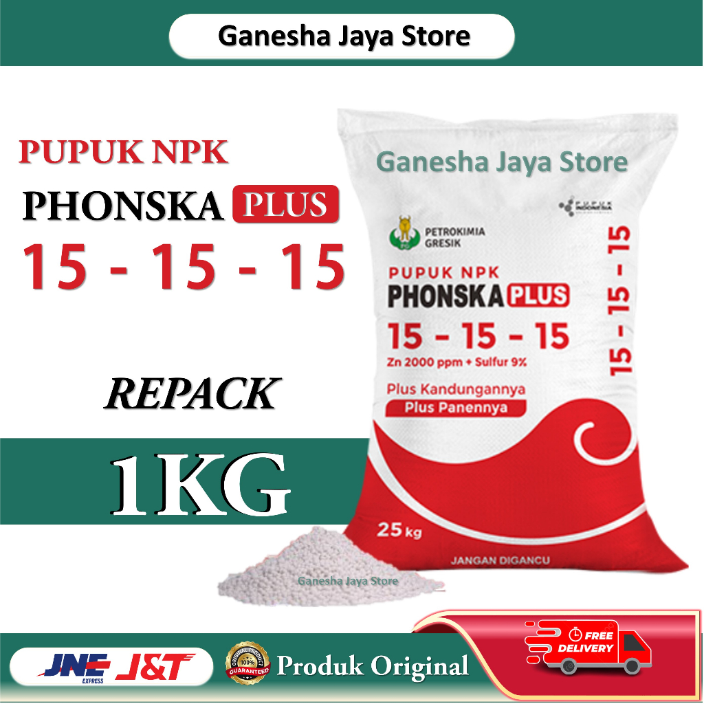 Jual PUPUK NPK PHONSKA PLUS 15 15 15 REPACK-5KG 1KG - PUPUK MAJEMUK SULFUR & ZINK PUPUK PENYUBUR ...