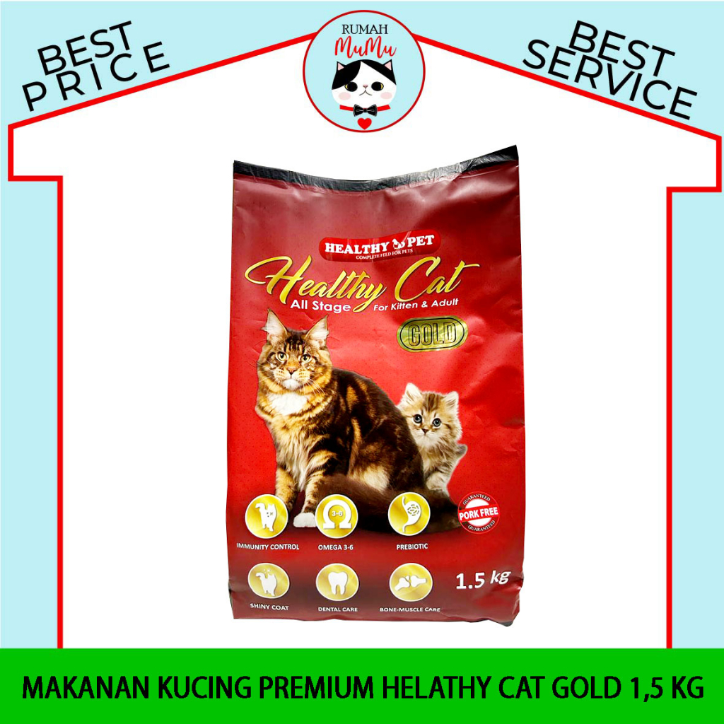Jual MAKANAN KUCING PREMIUM SEGALA USIA HEALTHY CAT GOLD 1,2 KG ...
