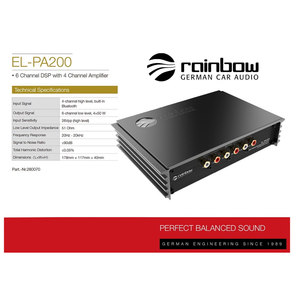 Jual Rainbow Audio EL-PA200 DSP Processor 6-Channel Built in Power Amplifier 4x50W | Shopee ...