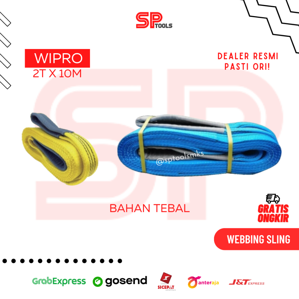 Jual WEBBING WEBING SELING SLING TALI BARANG 2 TON X 10 METER 2T X 10M WIPRO | Shopee Indonesia
