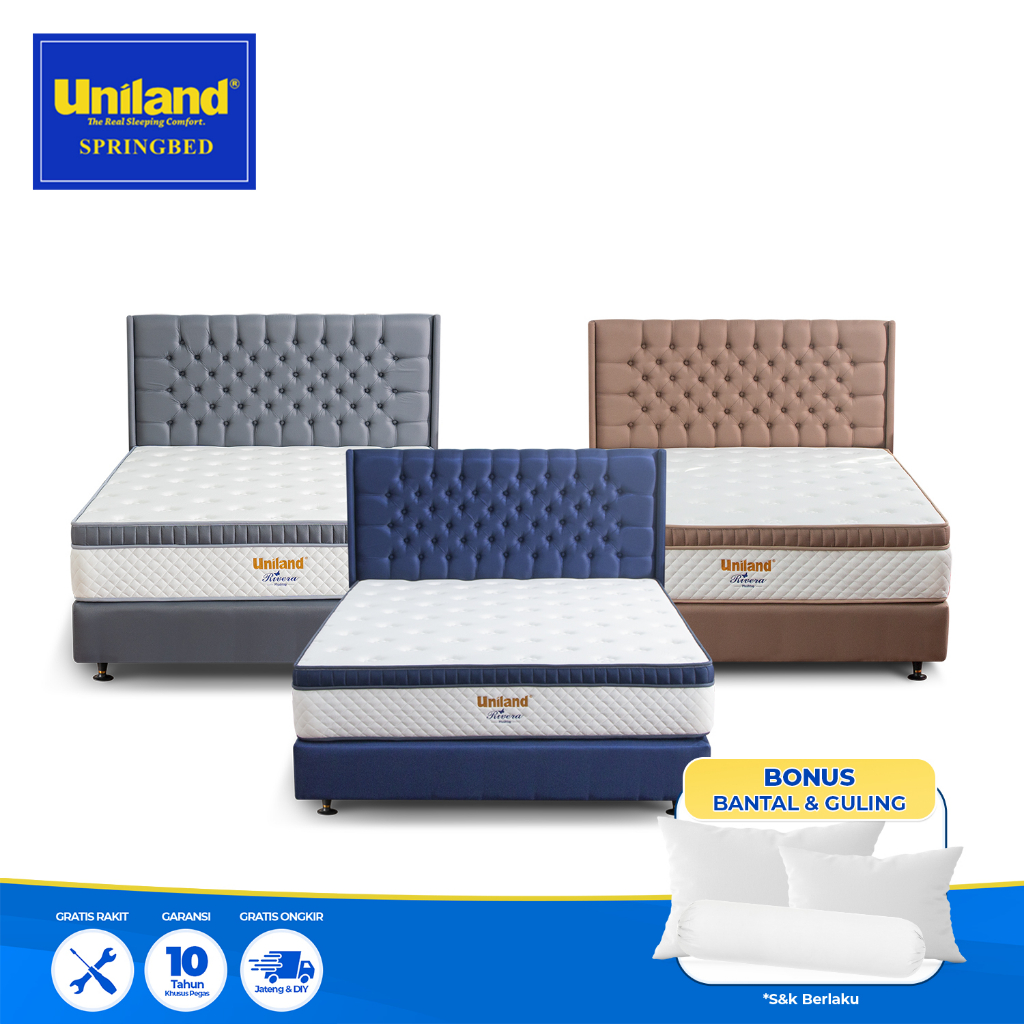 Jual Uniland Springbed Rivera Plushtop Manila - Kasur Springbed Fullset ...