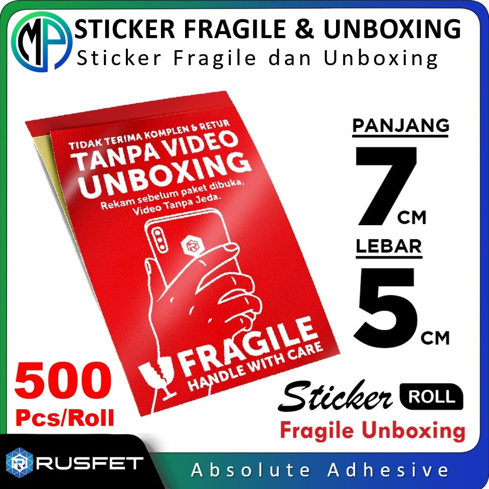 Jual Stiker Wajib Video Unboxing Sticker Fragile Unboxing 500pcs Per ...