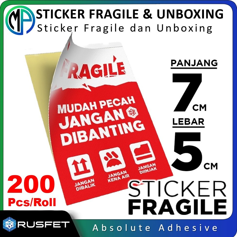 Jual Stiker Sticker Fragile 200pcs Per Roll Jangan Dibanting Fragile ...