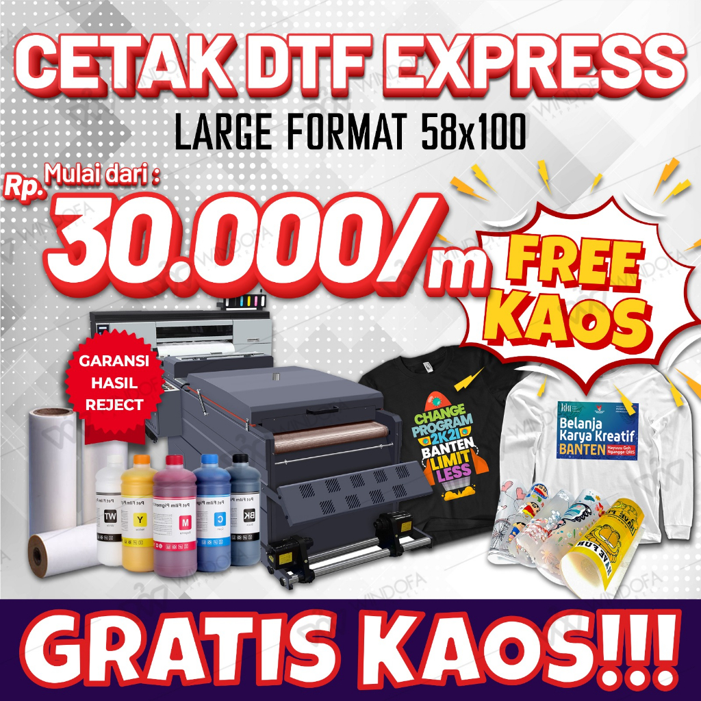 Jual JASA CETAK DTF PRINT DTF METERAN MURAH 58 X 100 CM PREMIUM ... Jual JASA CETAK DTF PRINT DTF METERAN MURAH 58 X 100 CM PREMIUM ...