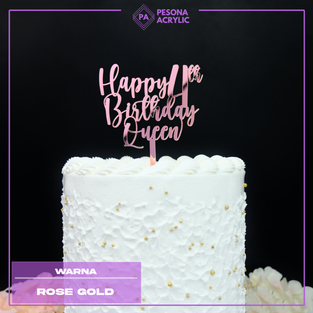 Jual Topper Cake Custom Nama/Topper Cake Gold Mirror/Topper Cake Custom ...