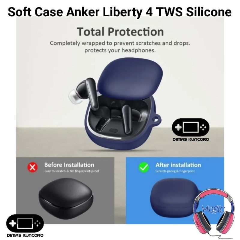 Jual Soft Case Anker Liberty 4 TWS silicone silikon soundcore bumper ...