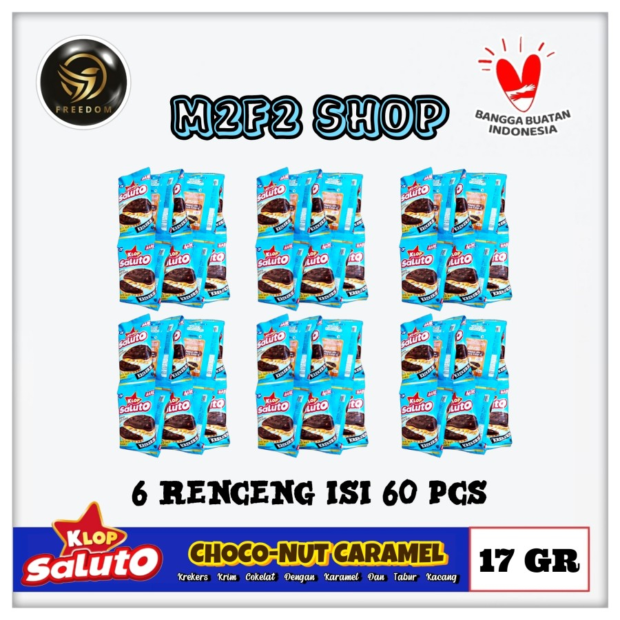 Jual Biskuit Klop Saluto Krekers Choco-Nut Caramel Sachet - 17 gr (Kemasan 6 Renceng) | Shopee ...