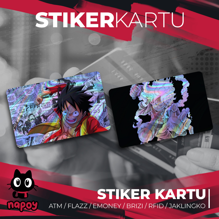 Jual Stiker Sticker Kartu Atm Skin Card Anime One Piece Monkey D. Luffy ...