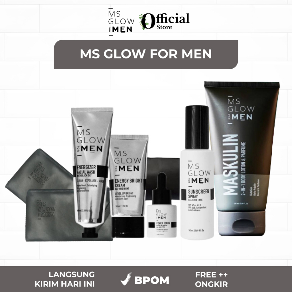 Jual MS Glow for Men Paket Skincare Wajah Pria Ms Glow Men Perawatan ...