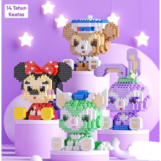 Jual Brick Mainan Mini Bricks Besar 3D Karakter Kartun Building Block ...