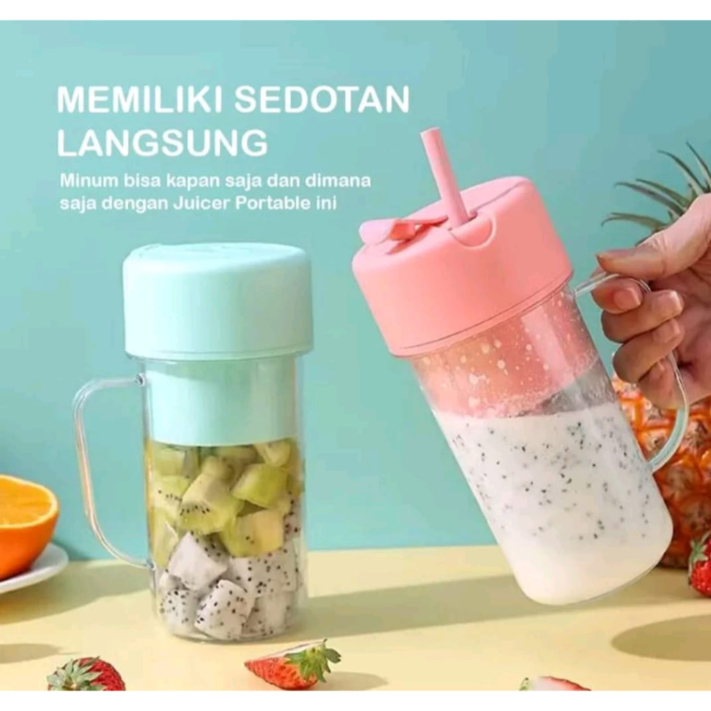 Jual BLENDER JUS PORTABEL VIRAL / BLENDER GELAS SEDOTAN / ALAT JUS ...