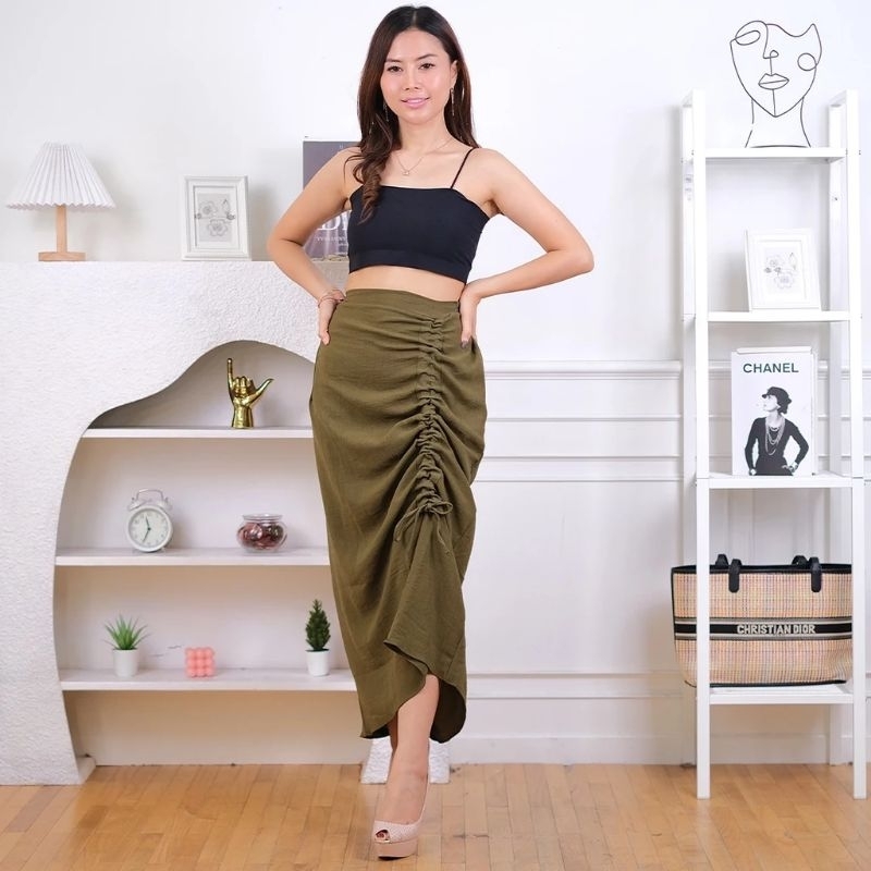 Jual Rok Serut Crinkle / Rok Serut Flowy / Tamara Maxi Skirt PREMIUM ...