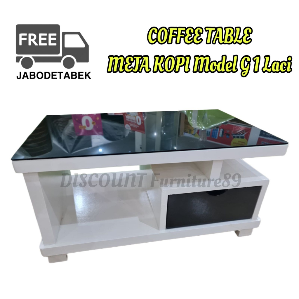 Jual Meja Kopi Minimalis G Laci / Coffee Table / Meja Sofa / Meja Tamu ...