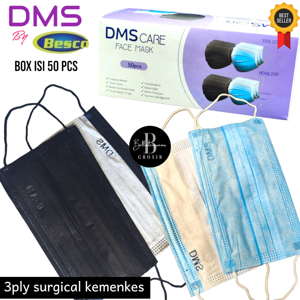 Jual DMS CARE - MASKER DMS CARE EMBOS PREMIUM 3PLY EARLOOP DMS ...