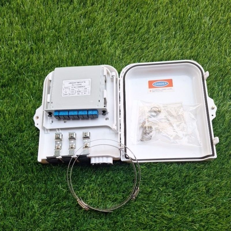 Jual odp 8 core mini lengkap splitter + box 1-8 sc upc | Shopee Indonesia
