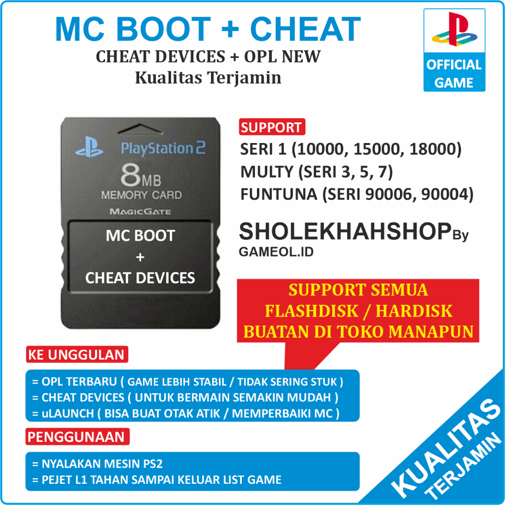 Jual Memory Card Mc Boot + Cheat Devices Multi / Funtuna Seri 1 / 3 / 5 ...